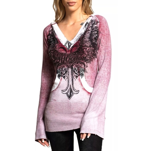 Affliction | Sweaters | Affliction Womens Hoodie Sweat Shirt Top ...